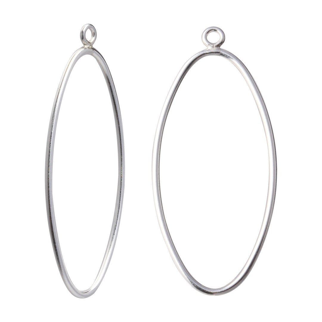 1 Pair Bag of 30x15 Mm Sterling Silver Oval Drops SS4001331 - Etsy