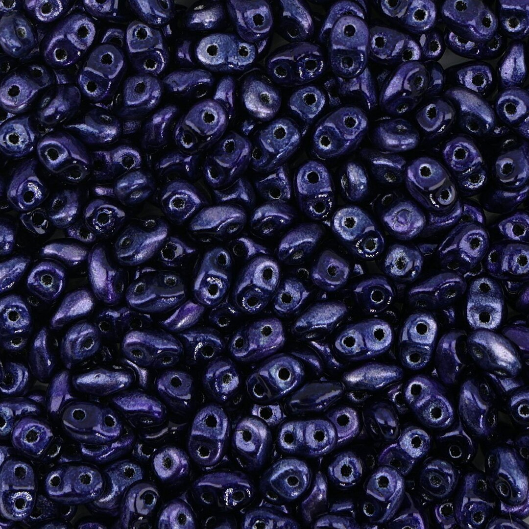 2x4 MM Miniduo™ Czech Glass Beads- Metalust Purple(ch1500063) - Etsy