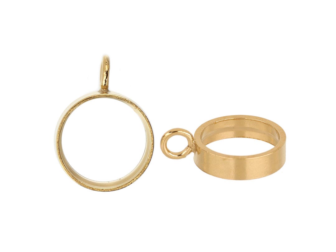 1 Pair 6mm 14K Bezel Drop W/ Perpendicular Ring(gf4003056) - Etsy