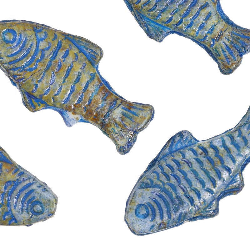 Czech Glass Blue Fish Bead - Etsy