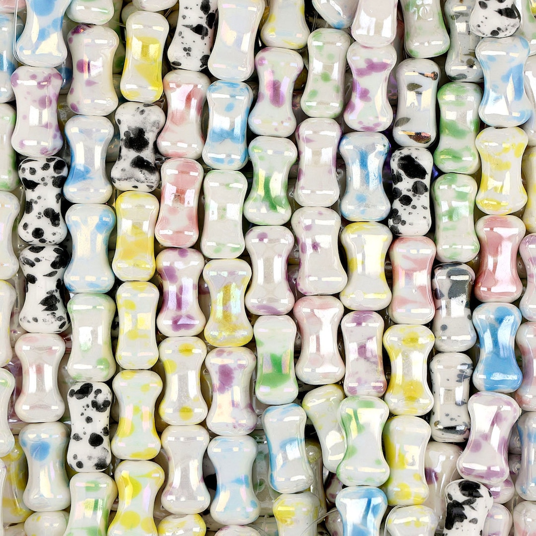 Ceramic Bone Beads - Spotted Mulitcolor(crm1001313) - Etsy