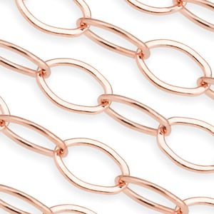 14K Rose Gold Filled Flat Cable Chain: 2.5x3.8mm, Price per Foot - Etsy