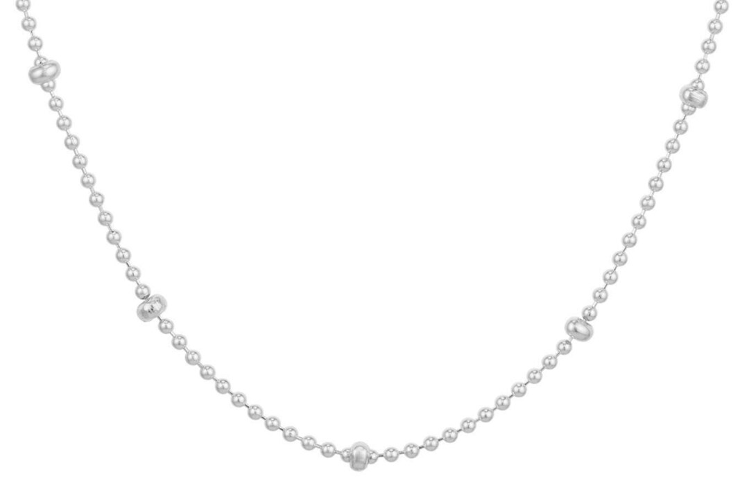 Sterling Silver Stud Ball Chain Necklace (SSN100136) - Etsy