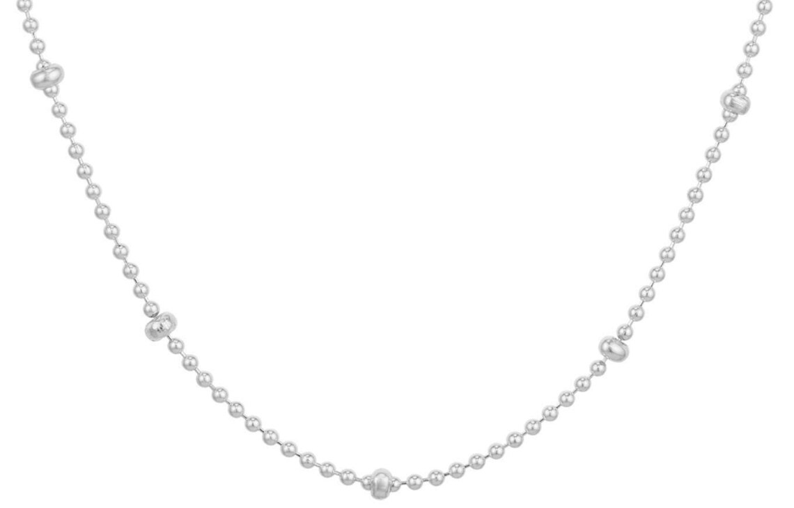 Sterling Silver Stud Ball Chain Necklace (SSN100136) - Etsy
