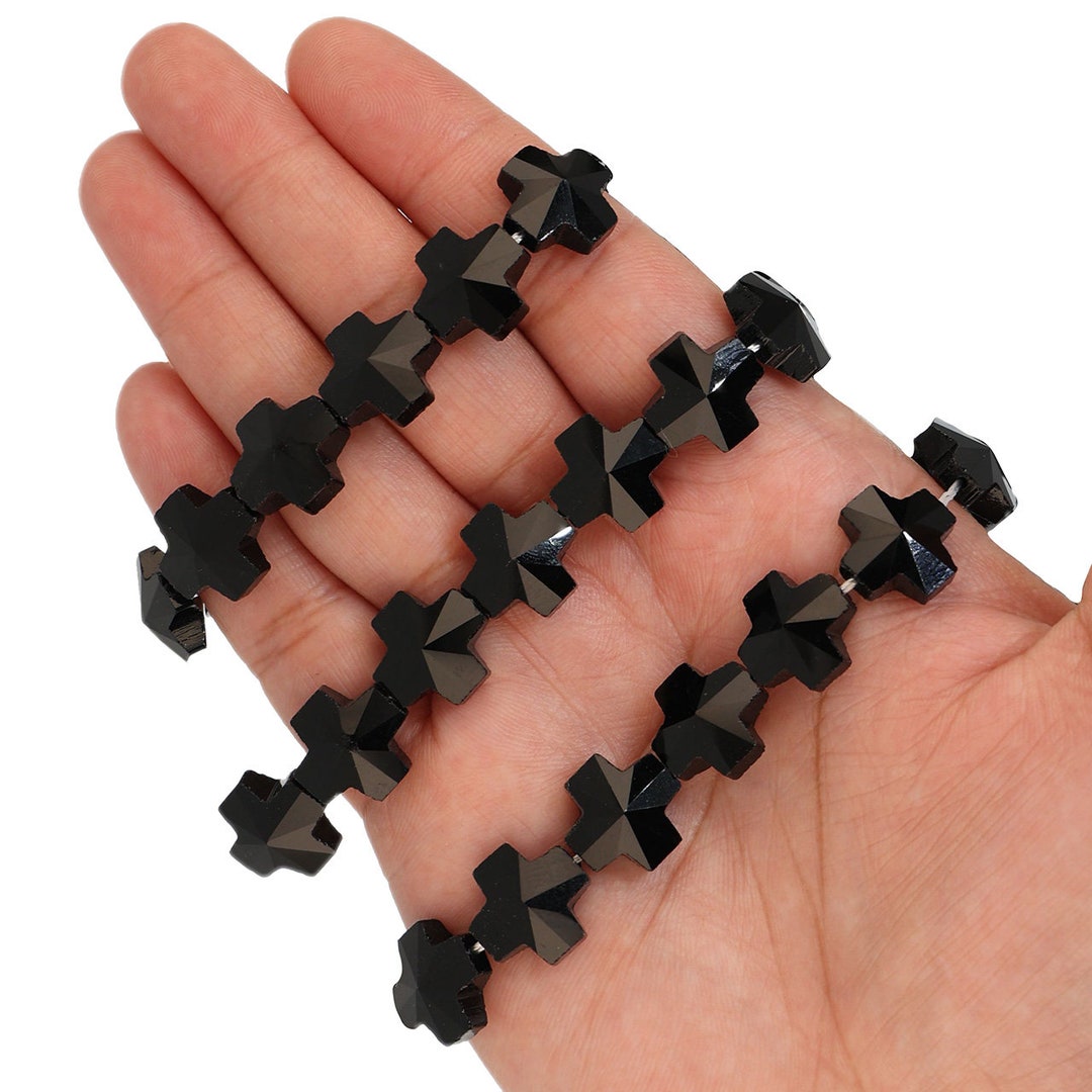 Equal Cross Shape Glass Beads 14mm - Midnight Black(gcn100818) - Etsy
