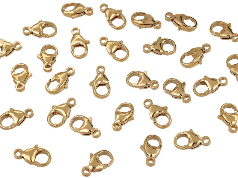 Fermoir à gâchette en fonte et rempli d'or 14 carats 6 x 11,5 mm ...