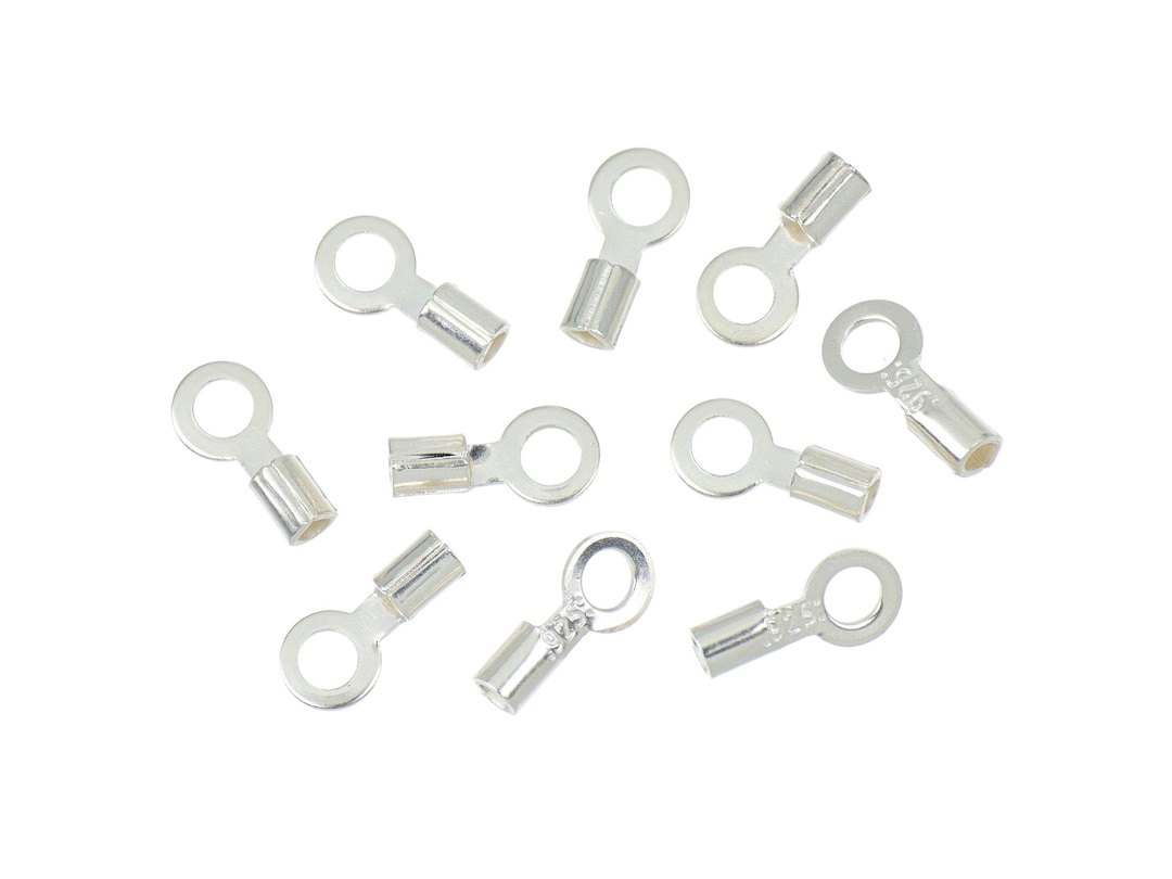 Sterling Silver Crimp End Caps 1mm ID - 10 Pcs (SS4005102) Price per ...