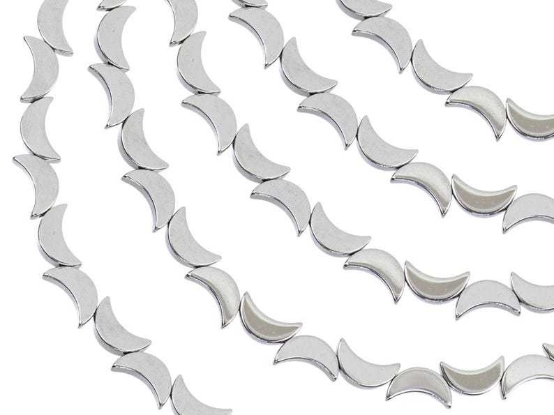 Hematite Half Moon Beads 8mm - Silver Color (HEM100173) - Etsy