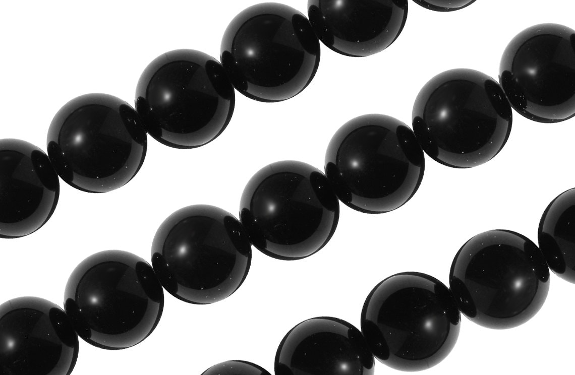 15 IN Strand 10 mm Black Onyx Round Smooth Gemstone Beads | Etsy