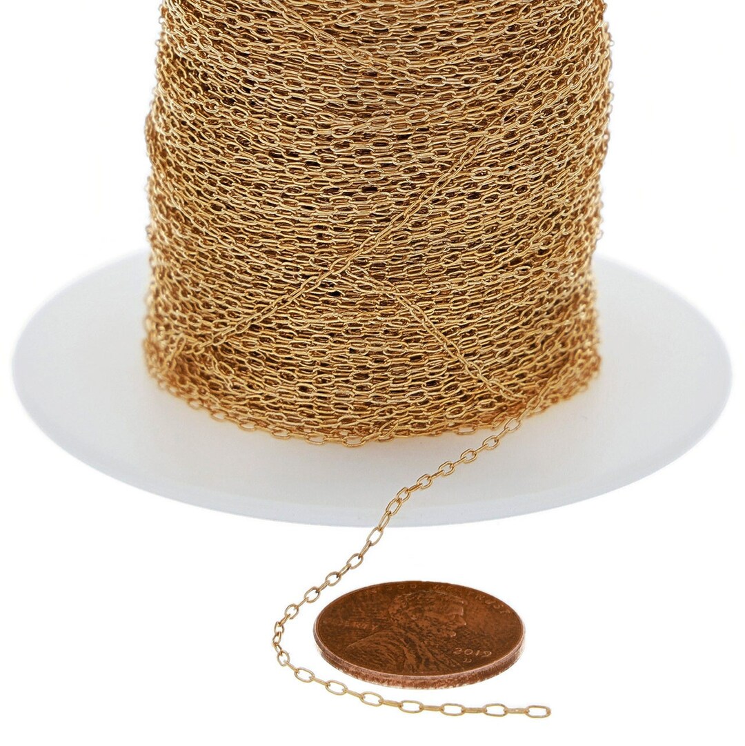 1 Foot of 1.1x2.3 Mm 14K Gold Filled Drawn Cable Chain GF1218D - Etsy