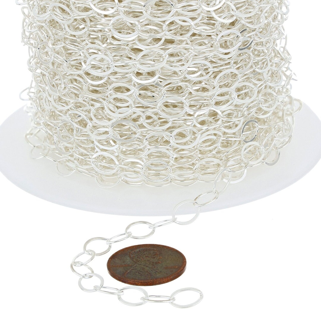 1 Foot of 5.6x8.4 Mm Sterling Silver Flat Cable Chain (SS720F) - Etsy