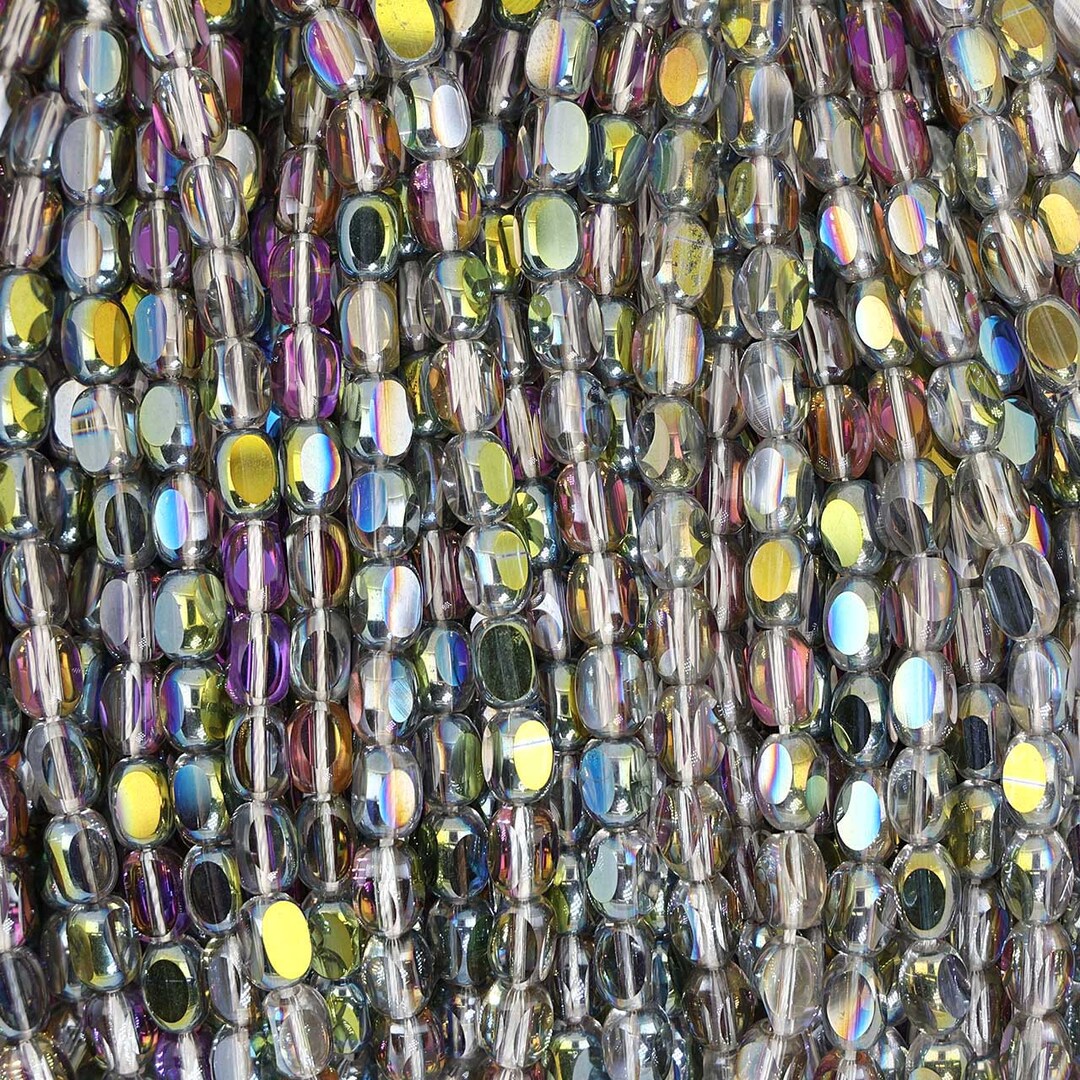 Faceted Rounded Rectangle Glass Beads 8x5 Mm - Dragon Scales(gcn200719 ...