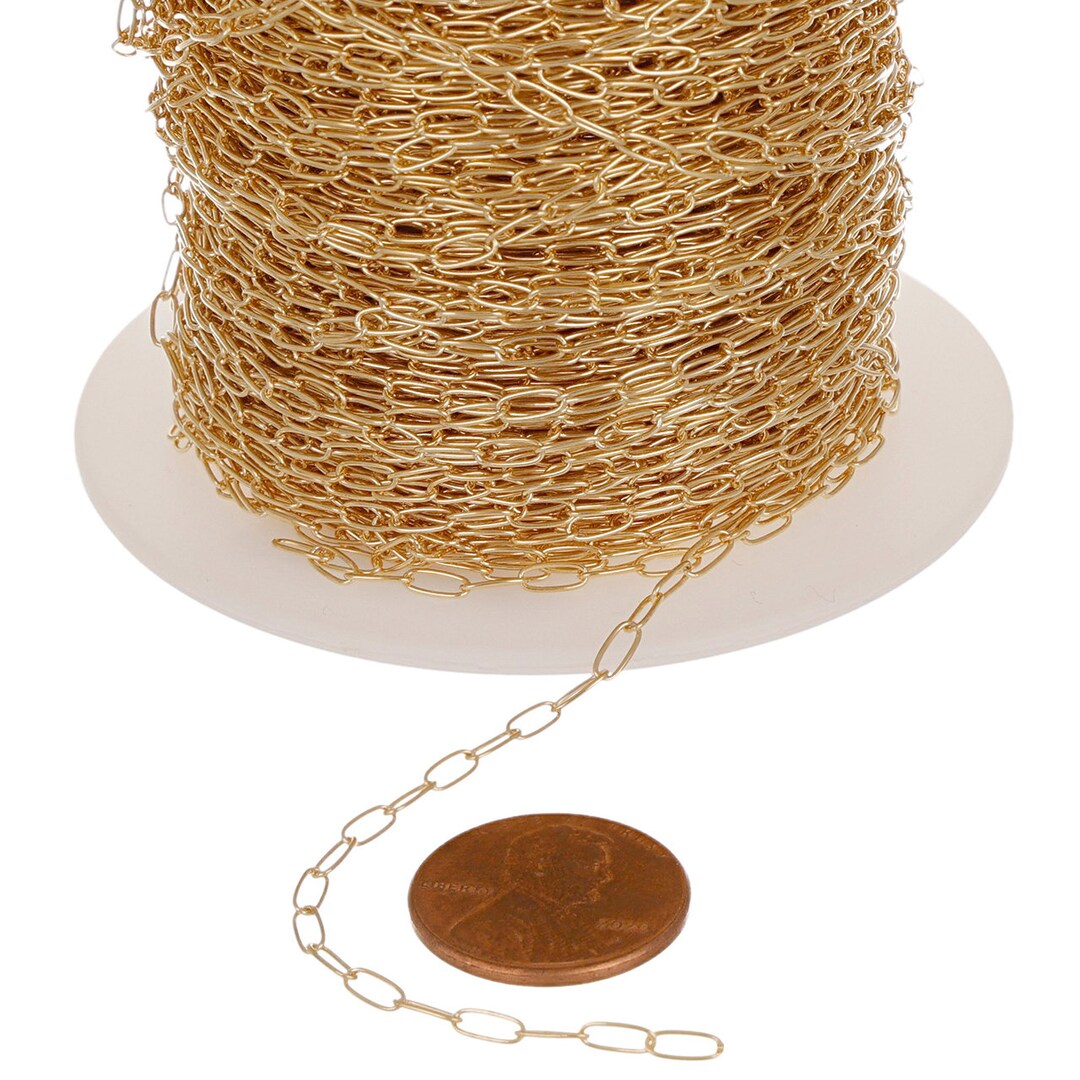 1 Foot of 2.2x5.1mm 14K Gold Filled Drawn Cable Chain GF1806 - Etsy