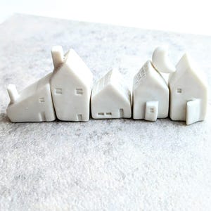 Porcelain Miniature Ceramic Houses Set of 5 Mini Houses Tiny Gift - Etsy