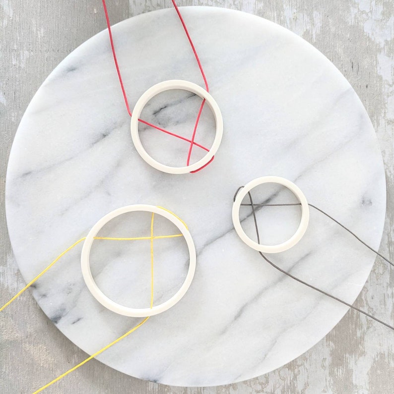 Colourful Threaded Porcelain Necklace Circle Pendant - Etsy