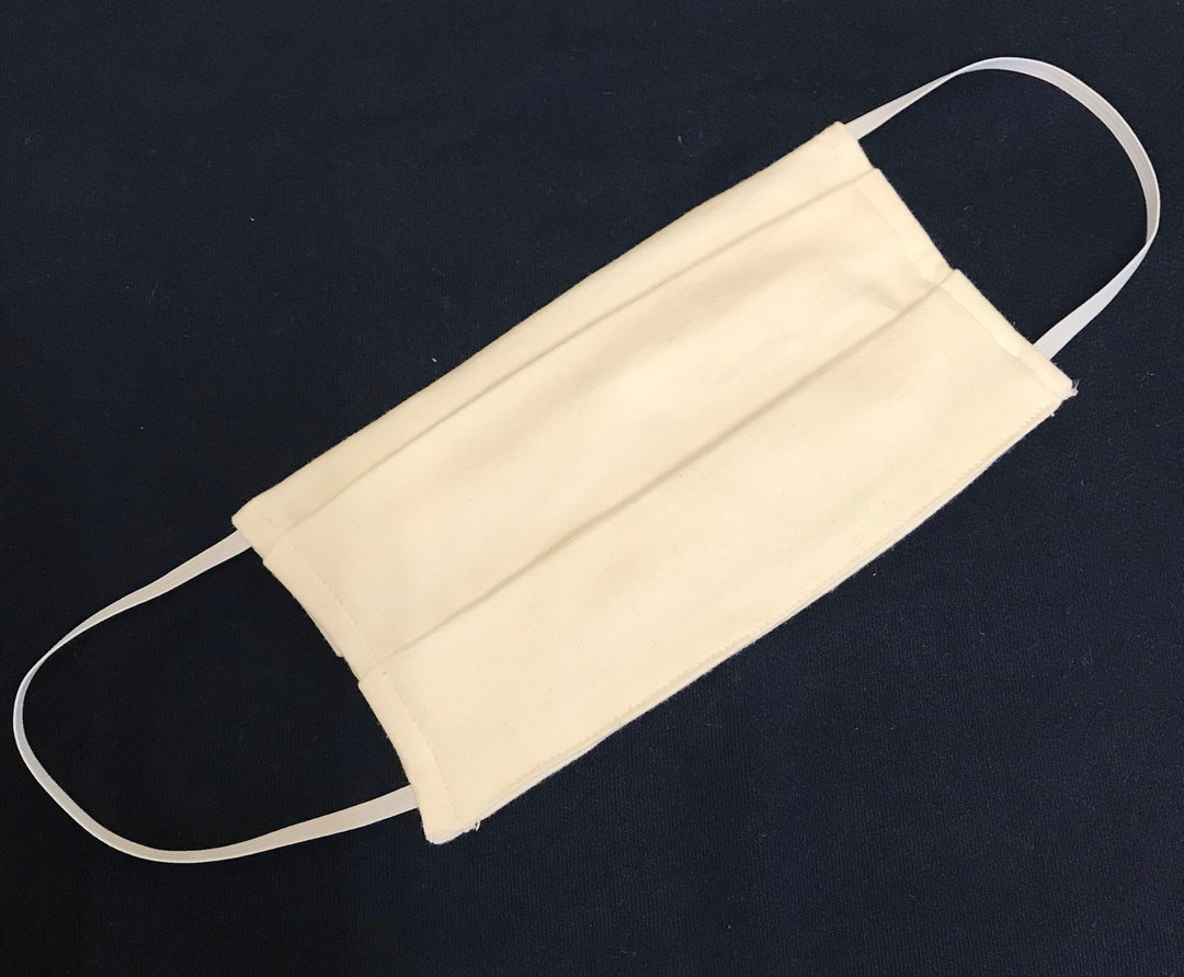 White Cotton Jersey Face Mask, Reusable & Washable - Etsy