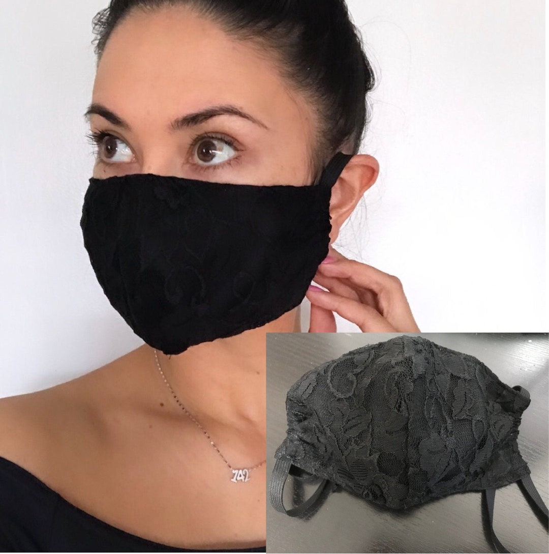 Black Lace Face Mask - Reusable & Washable - Etsy