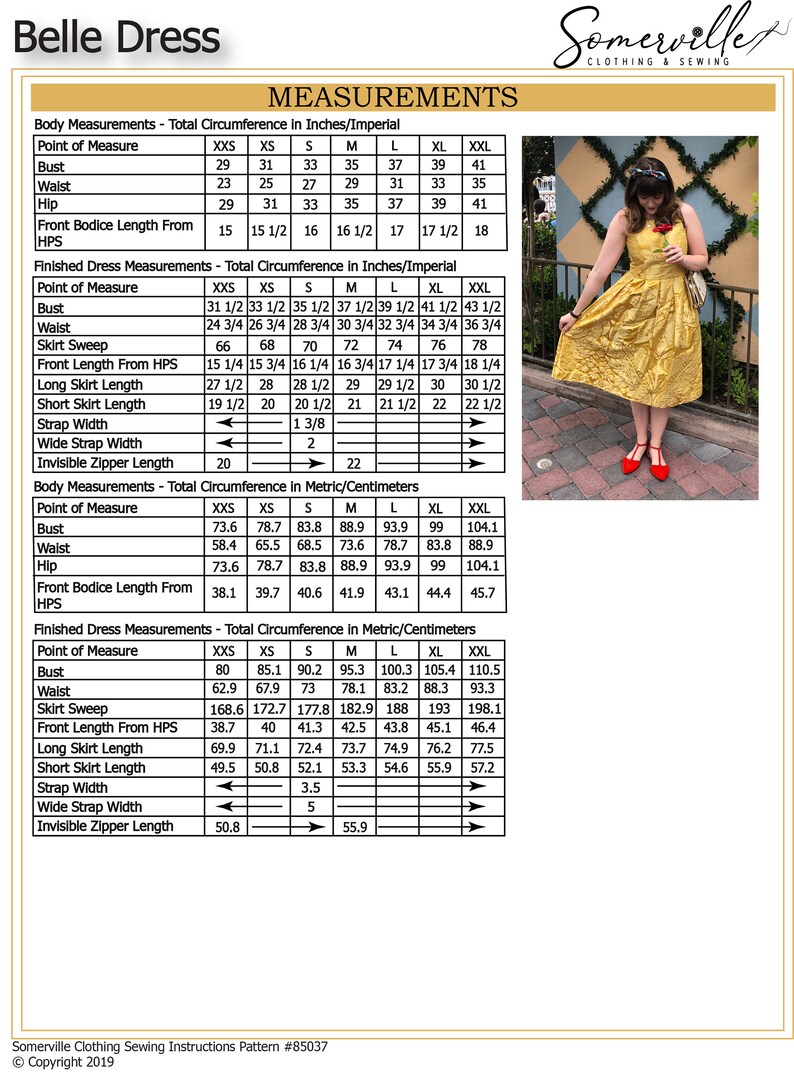 BELLE DRESS Pattern PDF Pattern - Etsy