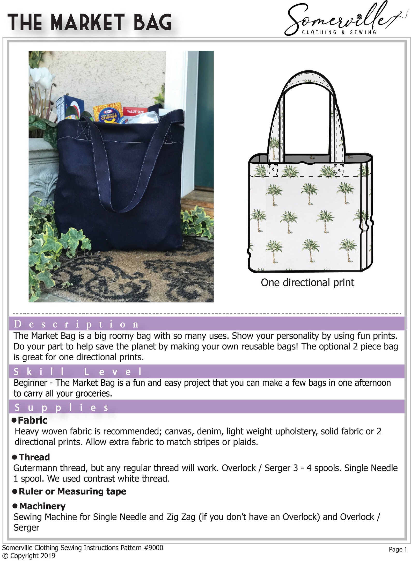 Market Bag Pattern PDF Digital Down Load - Etsy
