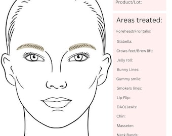 Botox and Dermal Filler Patient Treatment Record Form, Medical Spa ...