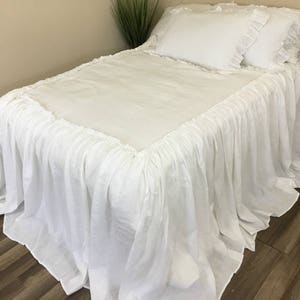 Bedspread With Ruffle Drop and Mini. Ruffles on Top, Vintage Style ...