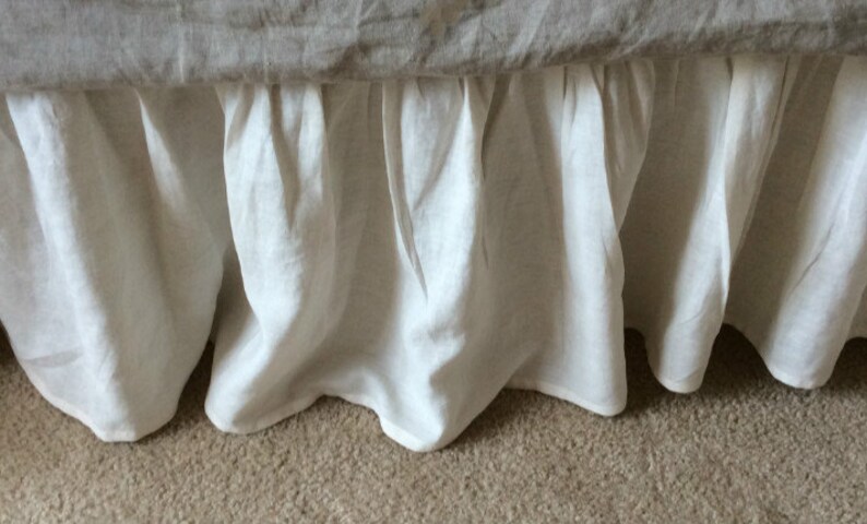 CREAM Linen Bedskirt Bed Ruffles Cream Linen Dust Ruffles | Etsy
