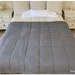 Linen Box Comforter Quilt, Box Shaped Quilted Duvet With Natural Linen ...