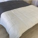 Linen Box Comforter Quilt, Box Shaped Quilted Duvet With Natural Linen ...
