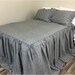 Chambray Grey Bedspread Chambray Grey Bed Cover Ruffle Linen - Etsy