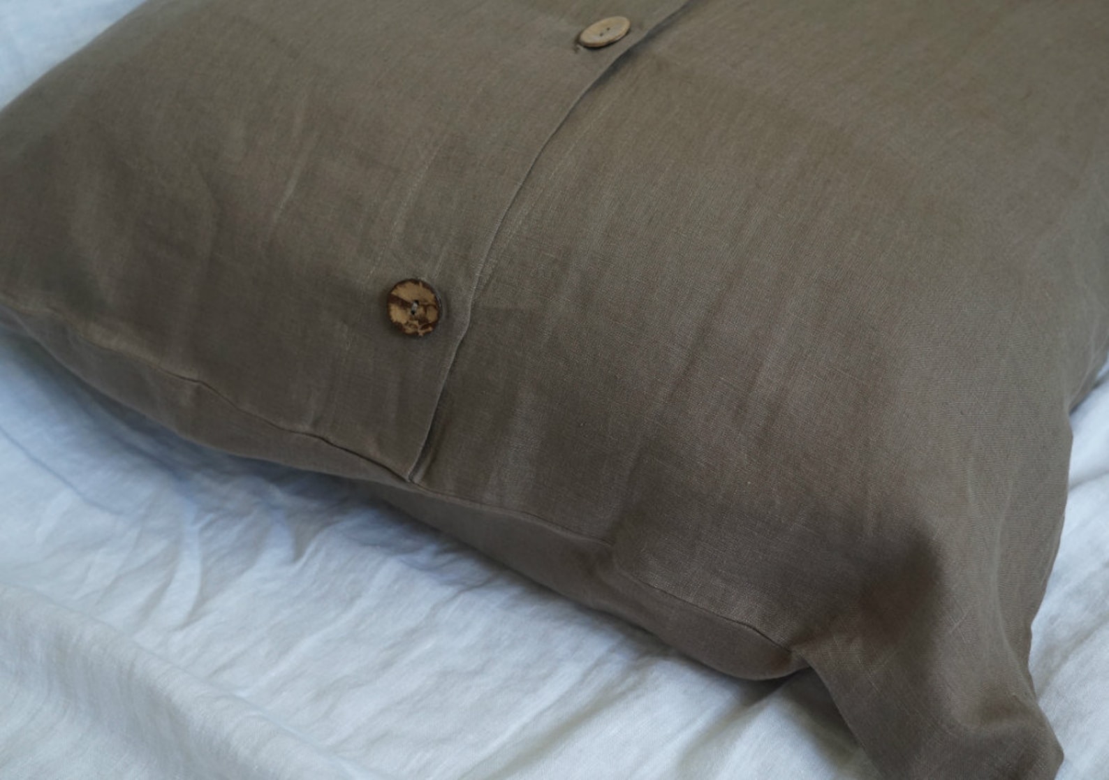 Cedar Dark Brown Euro Sham Covers With Classic Button - Etsy