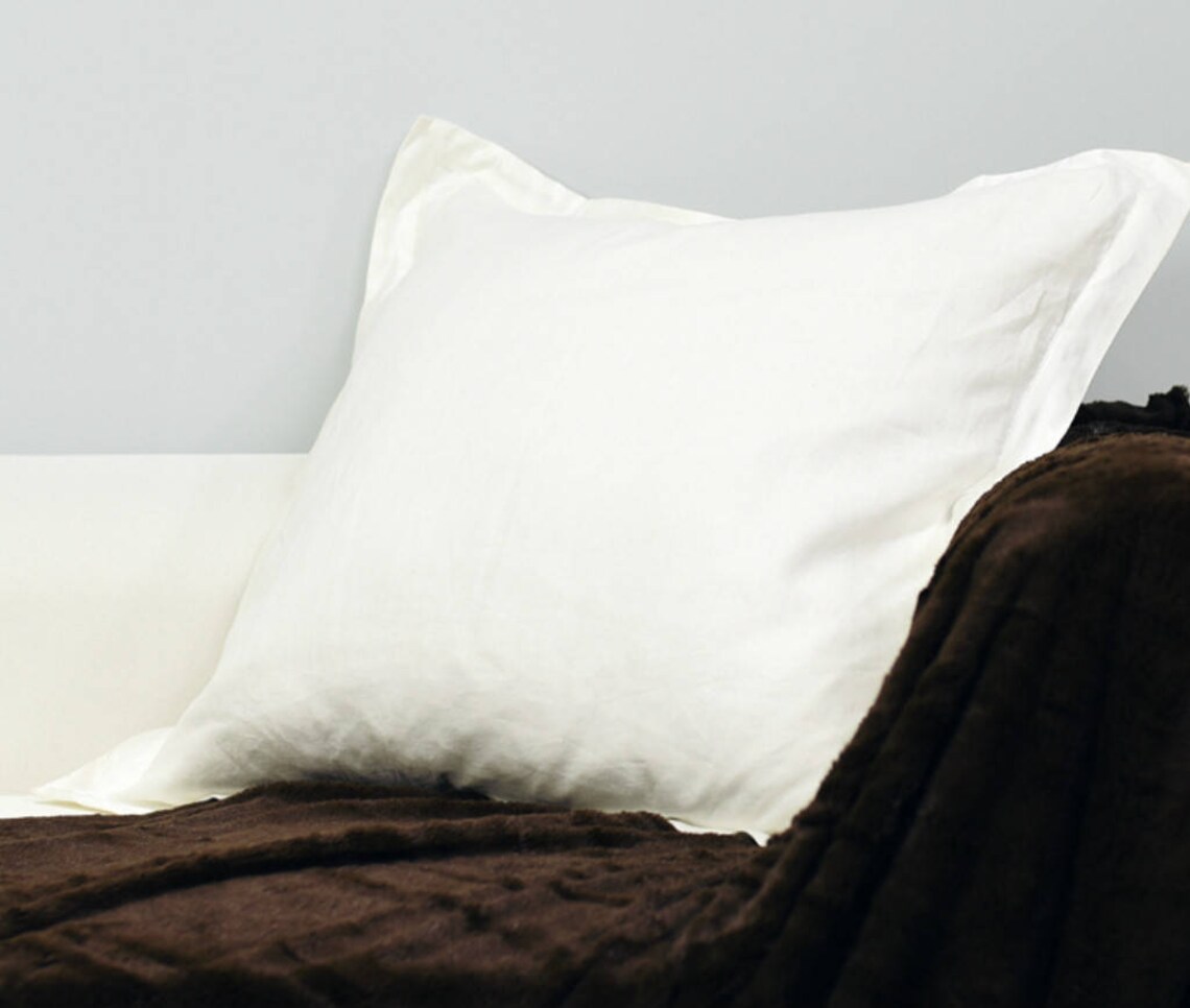 Euro Sham Covers With Flange 100% Linen Accented Pillow - Etsy