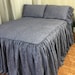 Chambray Denim Linen Bedspread, Chambray Bed Cover Handmade in Natural ...