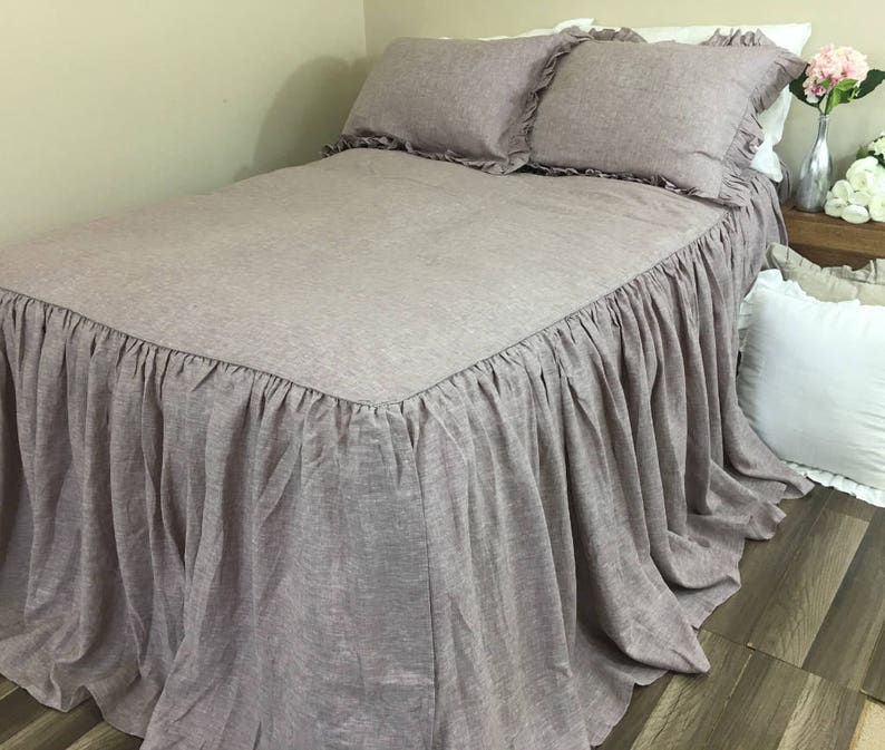 Chambray Rustic Raspberry Linen Bedspread, Impressive and Lucrative! - Etsy