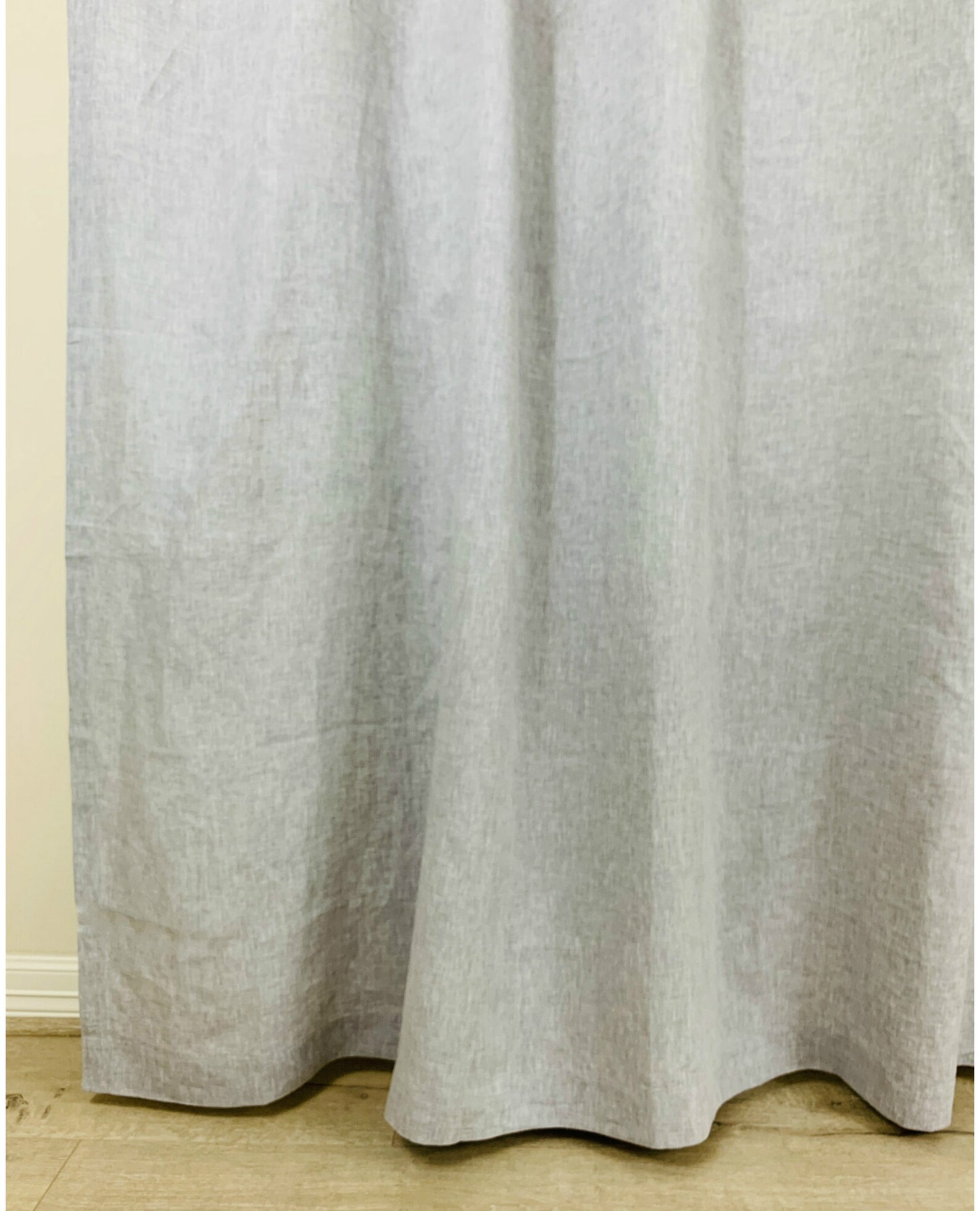 Chambray Graphite Gray Linen Shower Curtain, Chambray Weave Linen ...