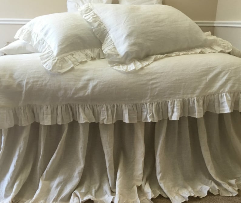 Soft White Ruffle Duvet Cover Ruffle Bedding Shabby Chic - Etsy