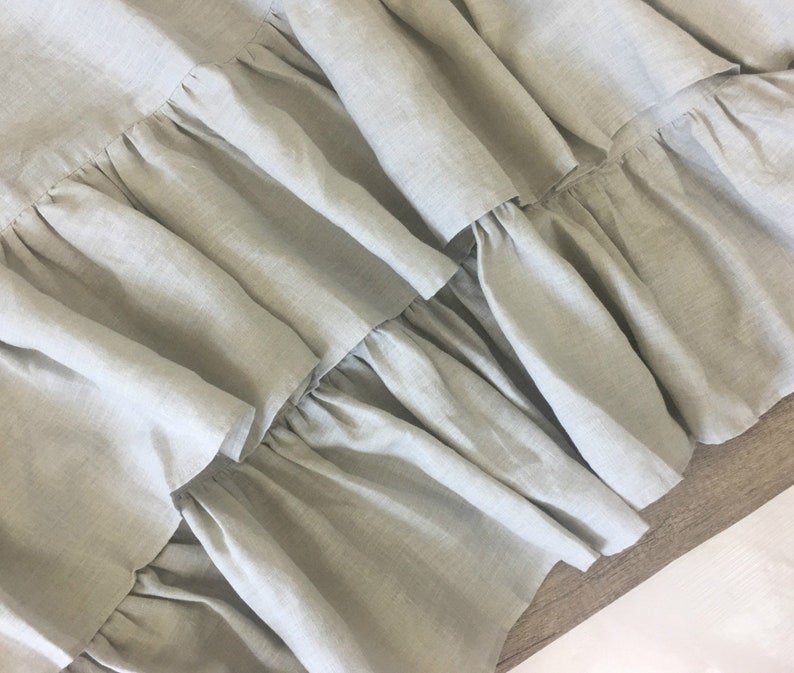 Stone Grey Linen Shower Curtain With Two Tiered Mermaid | Etsy