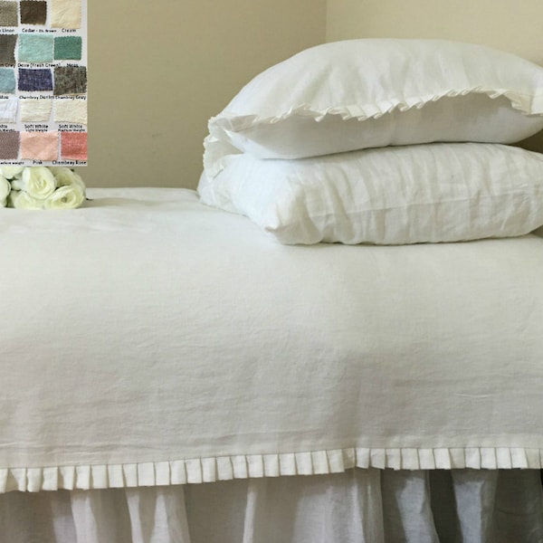 Linen Ruffle Duvet Cover - Etsy