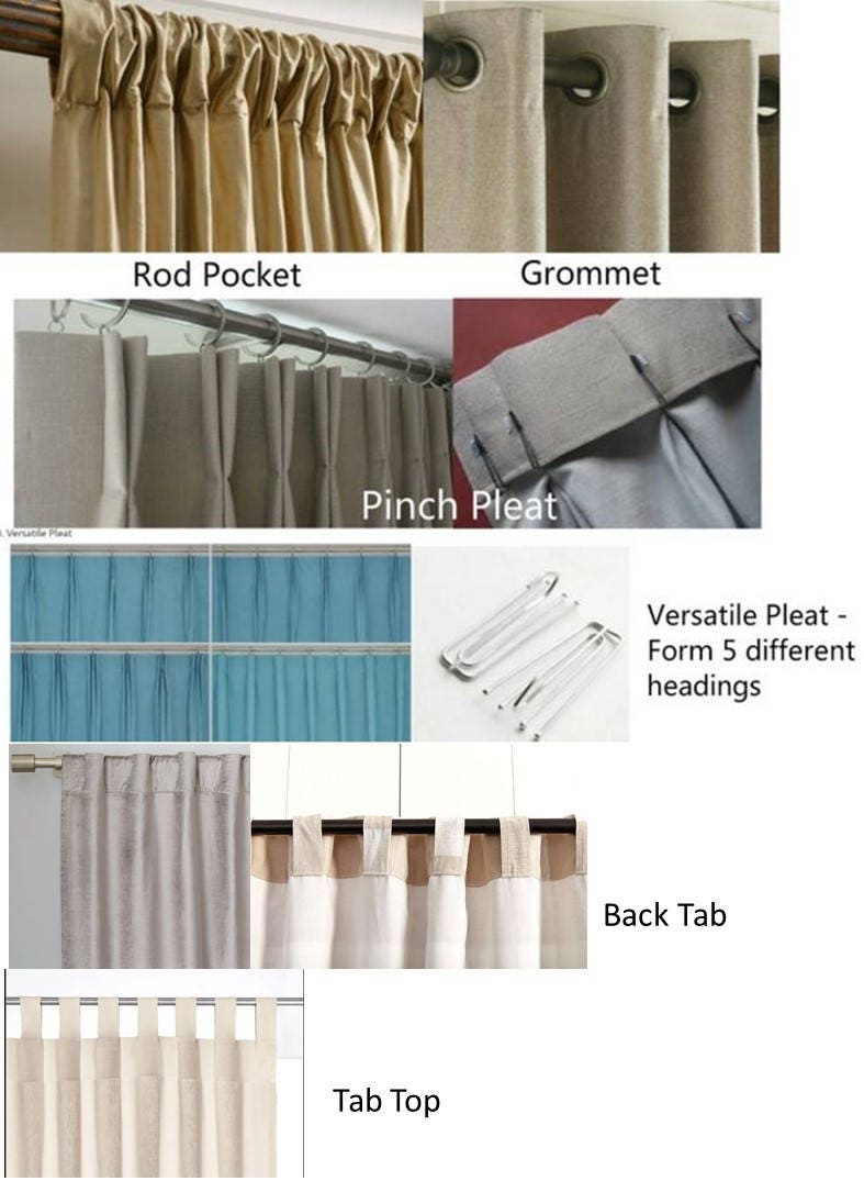 A Pair of Linen Curtains With Double Rows of Mermaid Long Ruffles ...