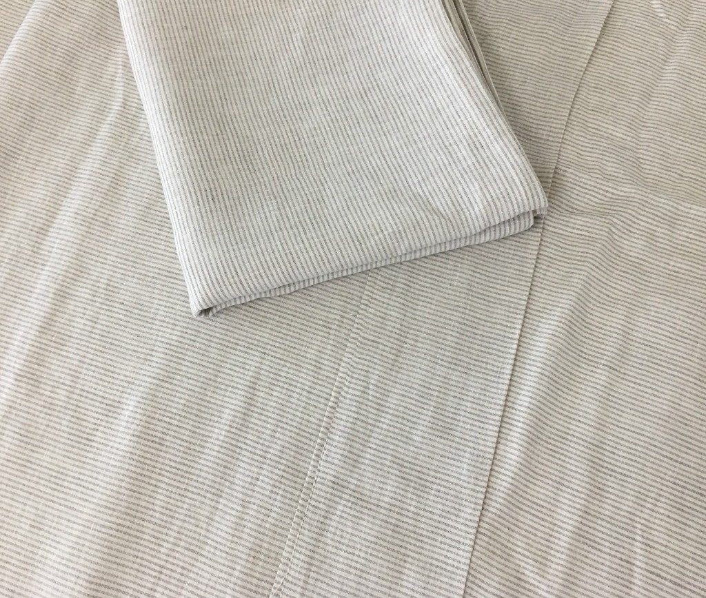Linen Ticking Striped Bed Sheets Handmade in Natural Linen, Linen ...