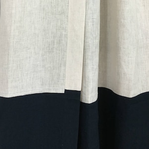 Color Block Curtains, Natural Linen Color Block Curtains – Multiple ...