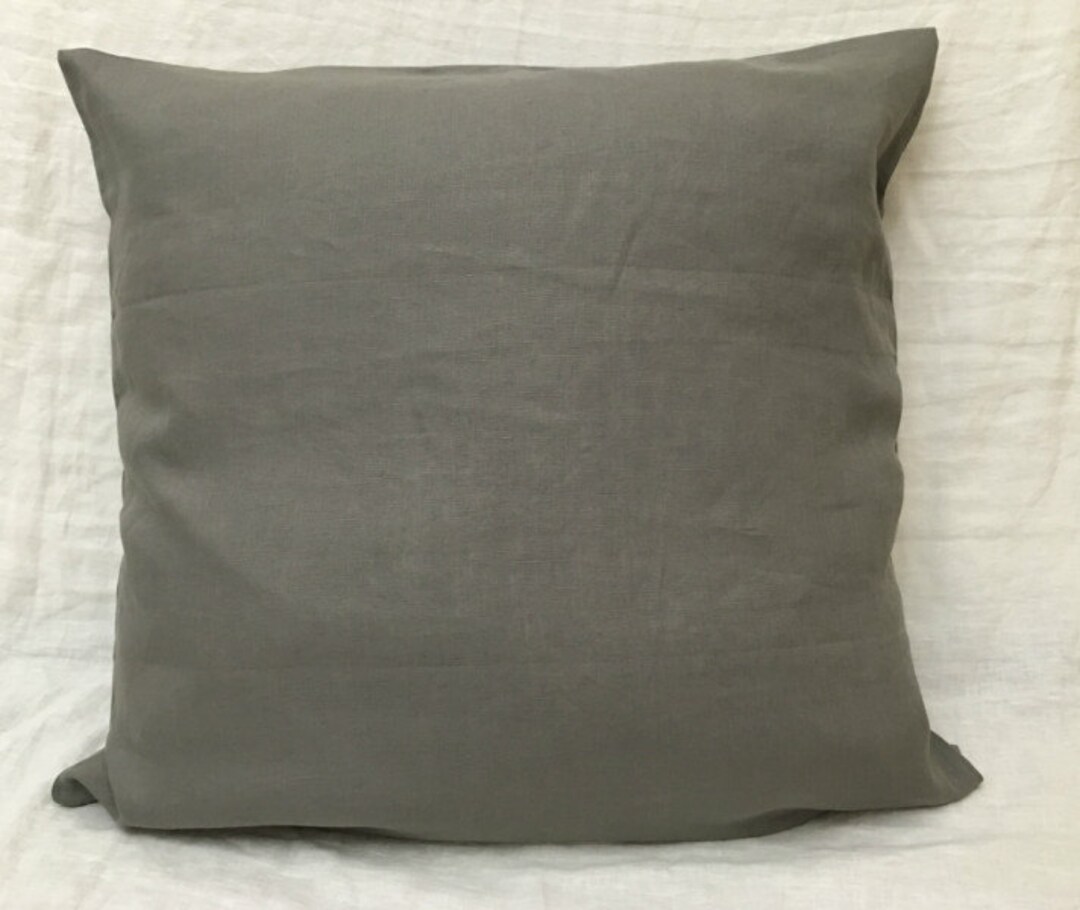 Medium Grey Euro Sham, Grey Linen Euro Sham, Euro Sham Covers, 12x16 ...