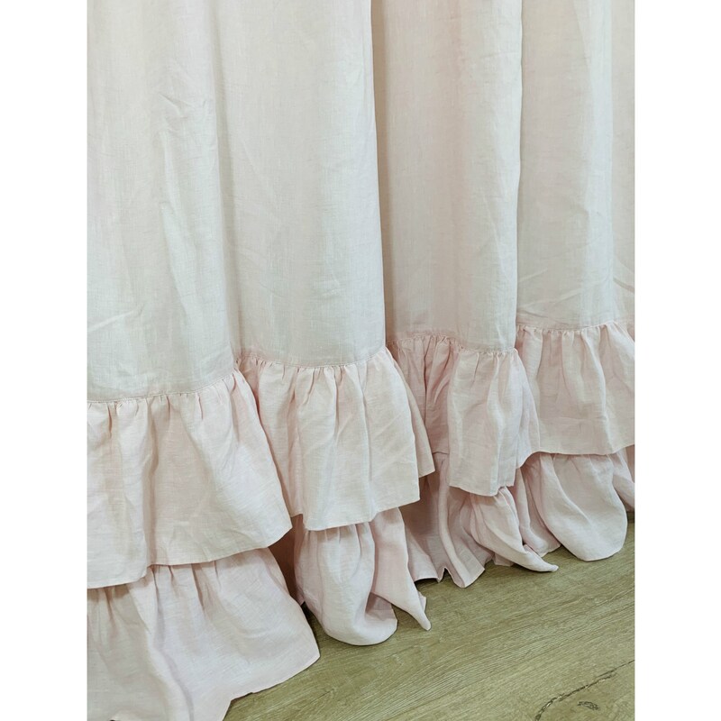 Pink Ruffle Curtain - Etsy