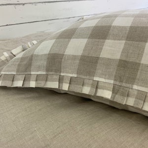 Buffalo Linen Check Sham With Pleated Petite Ruffles, All Sizes - Etsy
