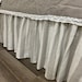 Natural Linen Striped Linen Bed Skirt, Weaved in Linen and Soft White ...