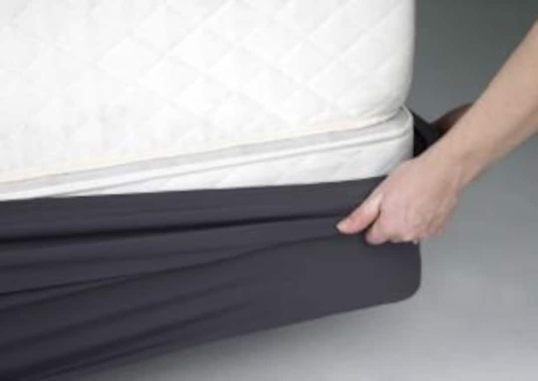 Ebony King Dark Grey Linen Bedspring Cover, King Box Spring Cover ...