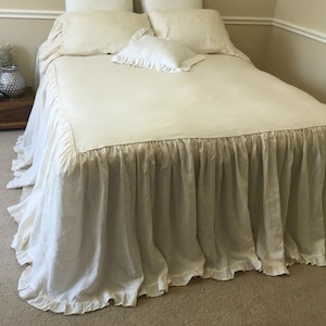 Cream Bedspread With Cinderella Ruffles Hem, Bedspread Available in ...