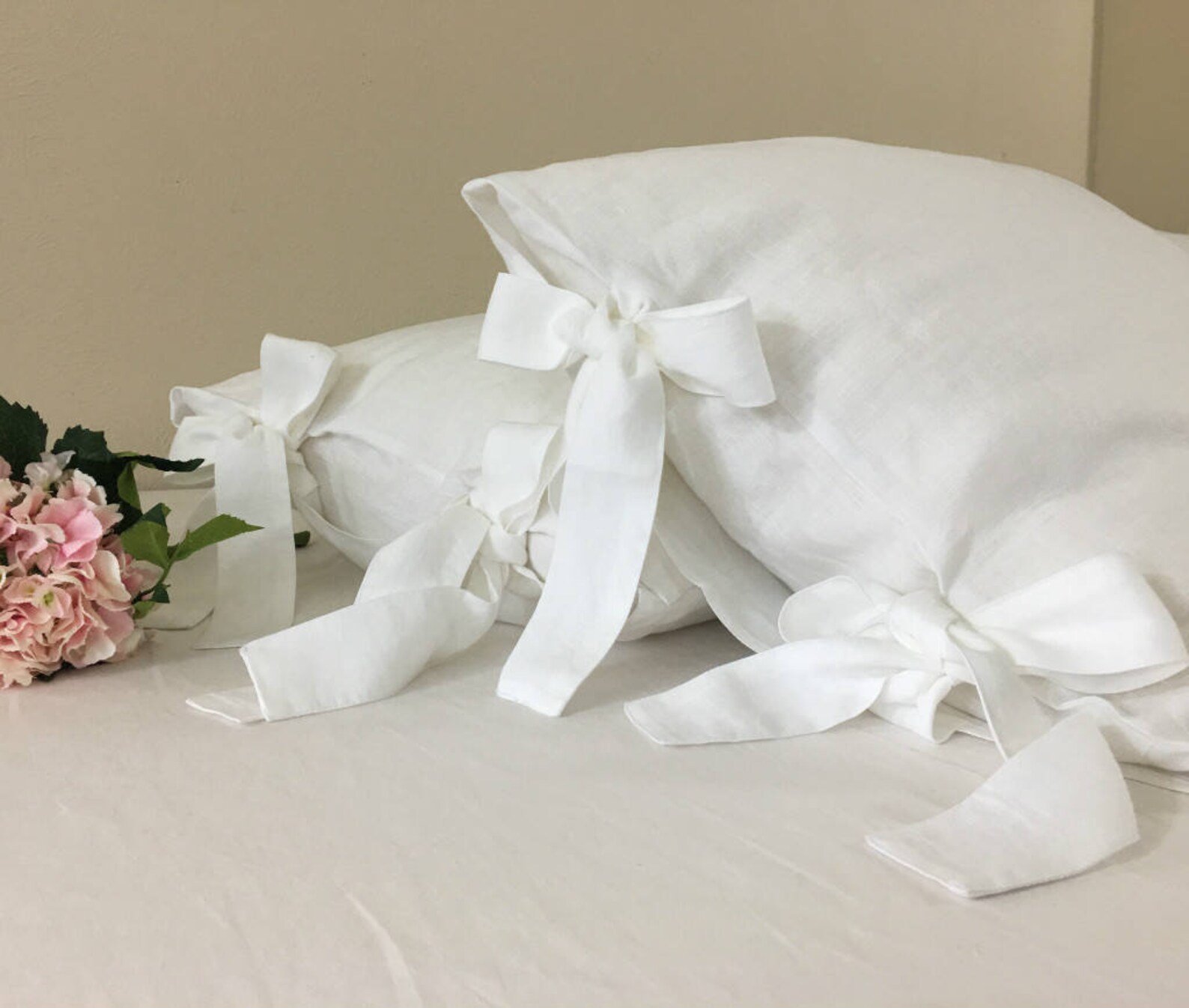 Linen Euro Sham Cover With Ties, Over 41 Colors and Patterns, All Sizes ...