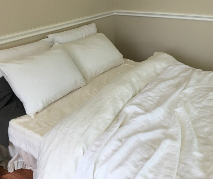 SOFT White Linen Duvet Cover Made of 100% Ultra Soft Linen | Etsy