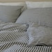 Slate Gray and White Striped Duvet Cover, Striped Linen Bedding, Dorm ...
