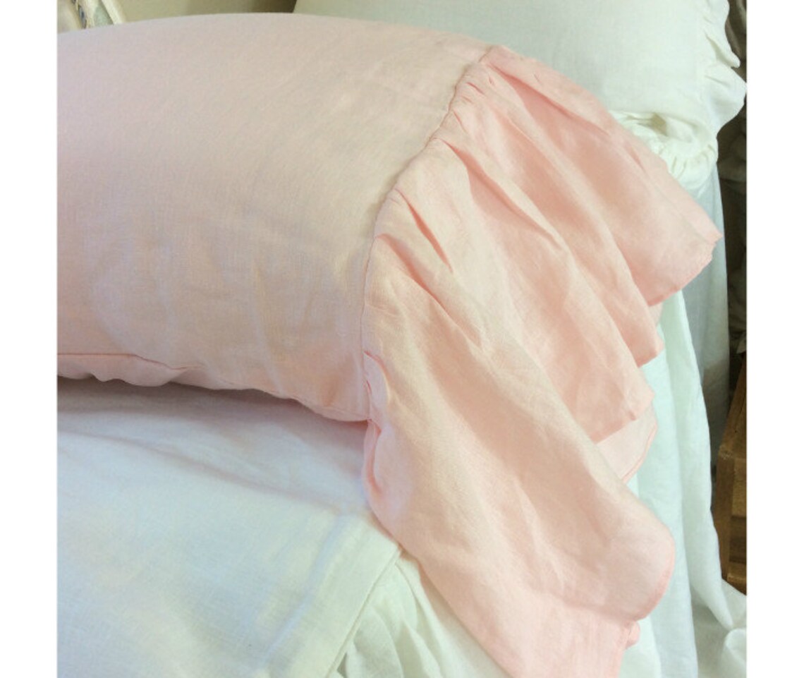 A Pair of Shabby Chic Pillow Covers, Linen Pillow Covers With Mermaid ...